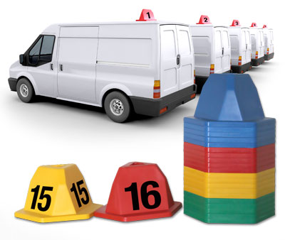 Car Roof Hats to identify vehicles for car dealers and repair shop.